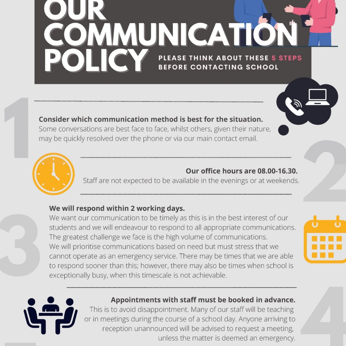 The Redhill Academy - New Communications Policy